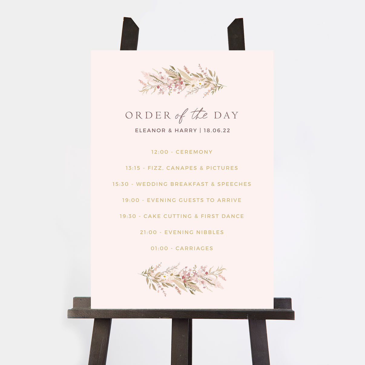 Dried Flower Hoop Wedding Order of the Day Sign – Loom Weddings