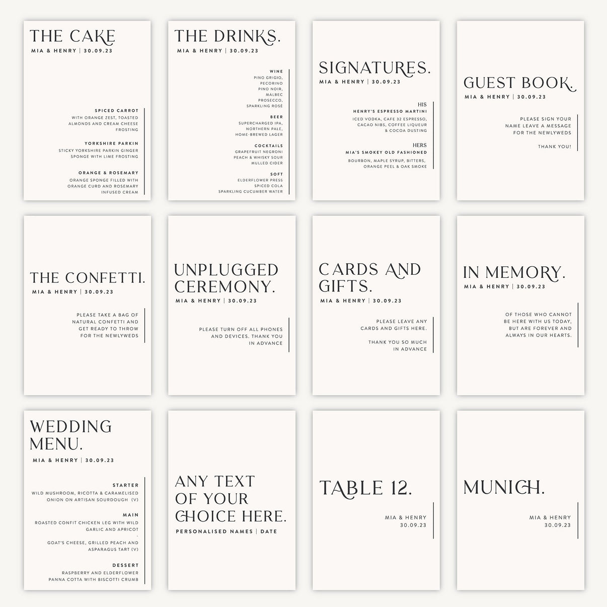 Unplugged Sign Wedding Sign A5 Sturdy Foamex Sign Minimal Layout – Loom ...