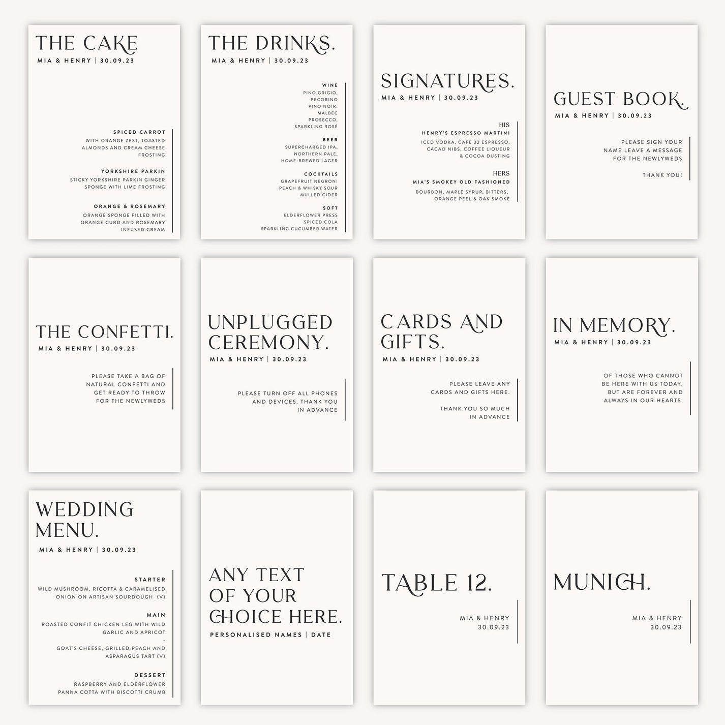 Unplugged Sign Wedding Sign A5 Sturdy Foamex Sign Minimal Layout – Loom ...