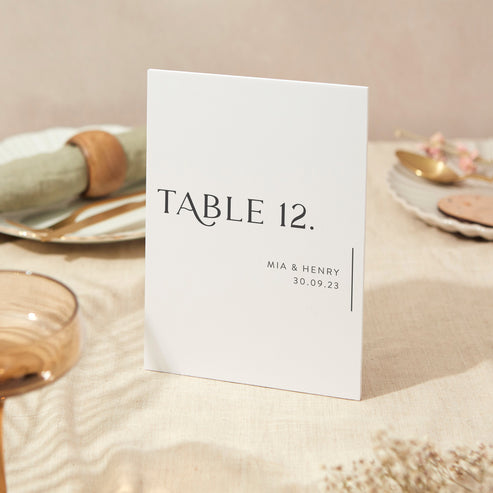 Table Number Sign Wedding Sign A5 Sturdy Foamex Sign Minimal Layout ...