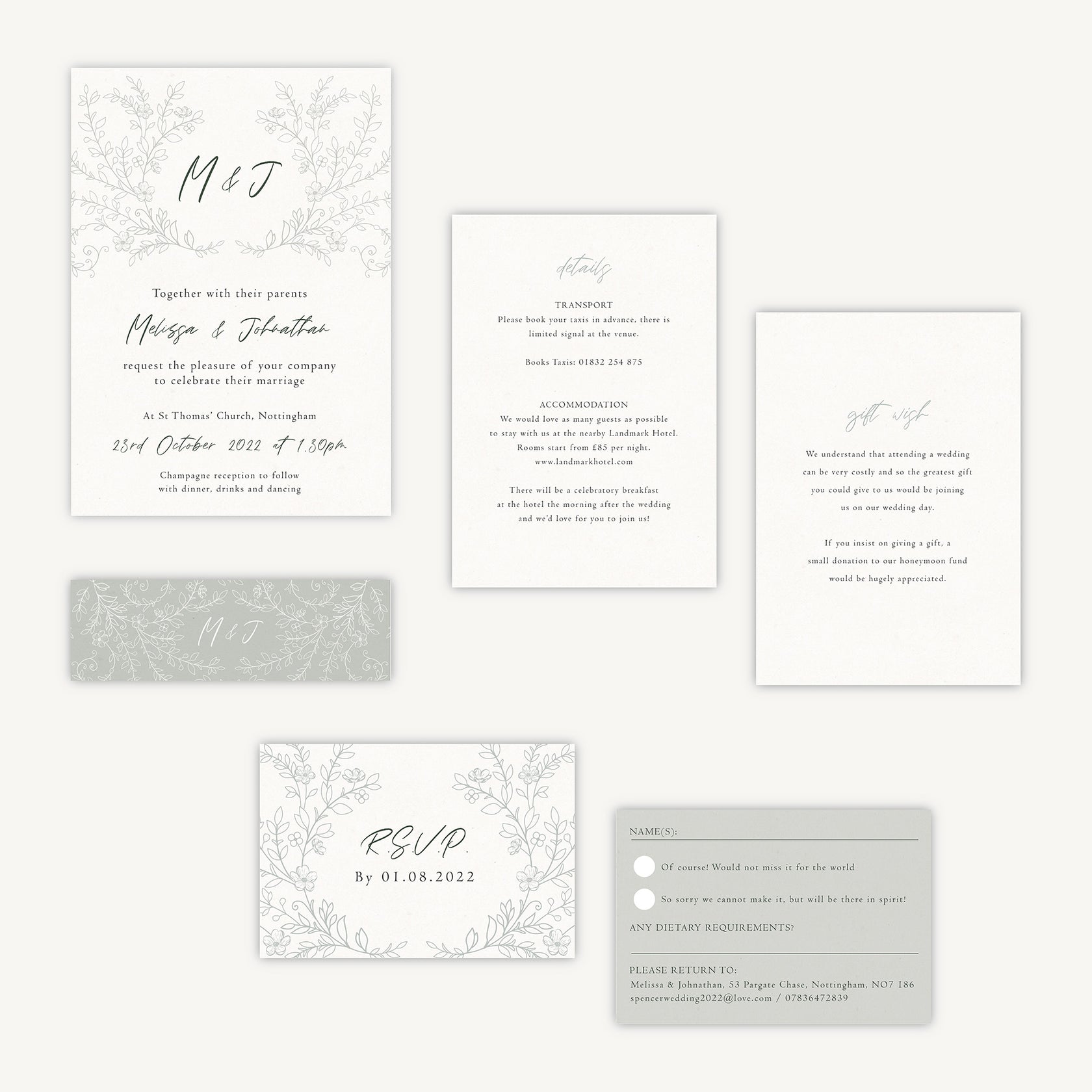 Elegant Floral Wedding Invitation – Loom Weddings