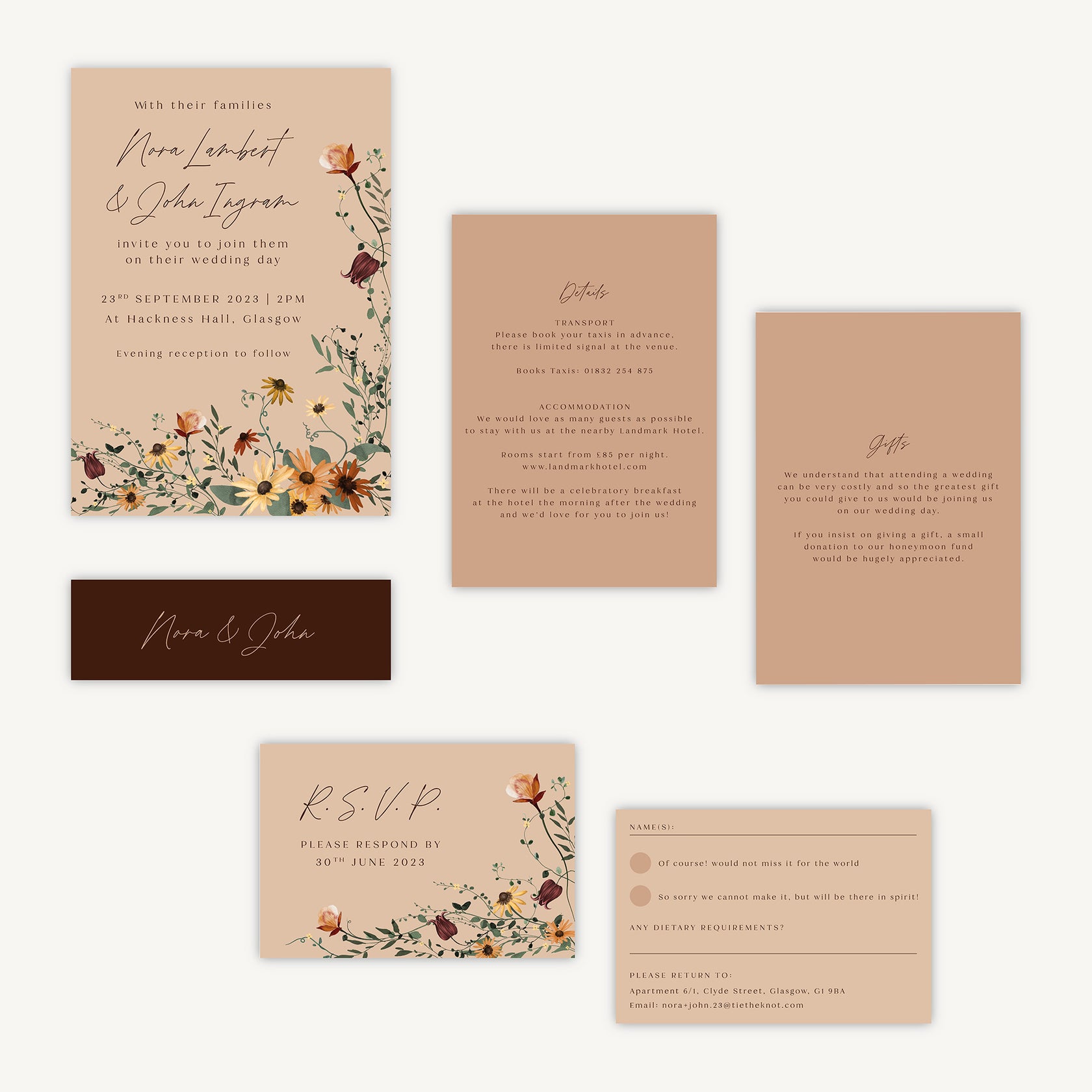 Autumn Wildflowers Wedding Invitation – Loom Weddings