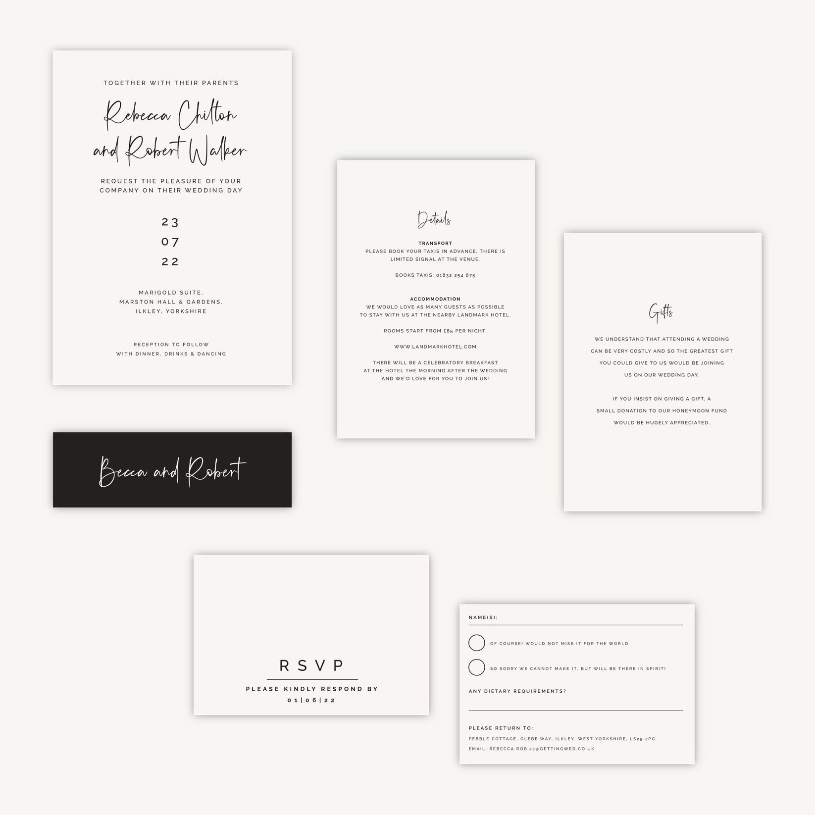 Modern Script Wedding Invitation – Loom Weddings