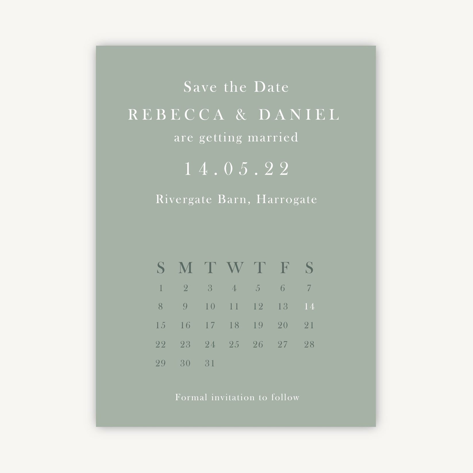 Sage Wildflower Folded Wedding Save the Date – Loom Weddings