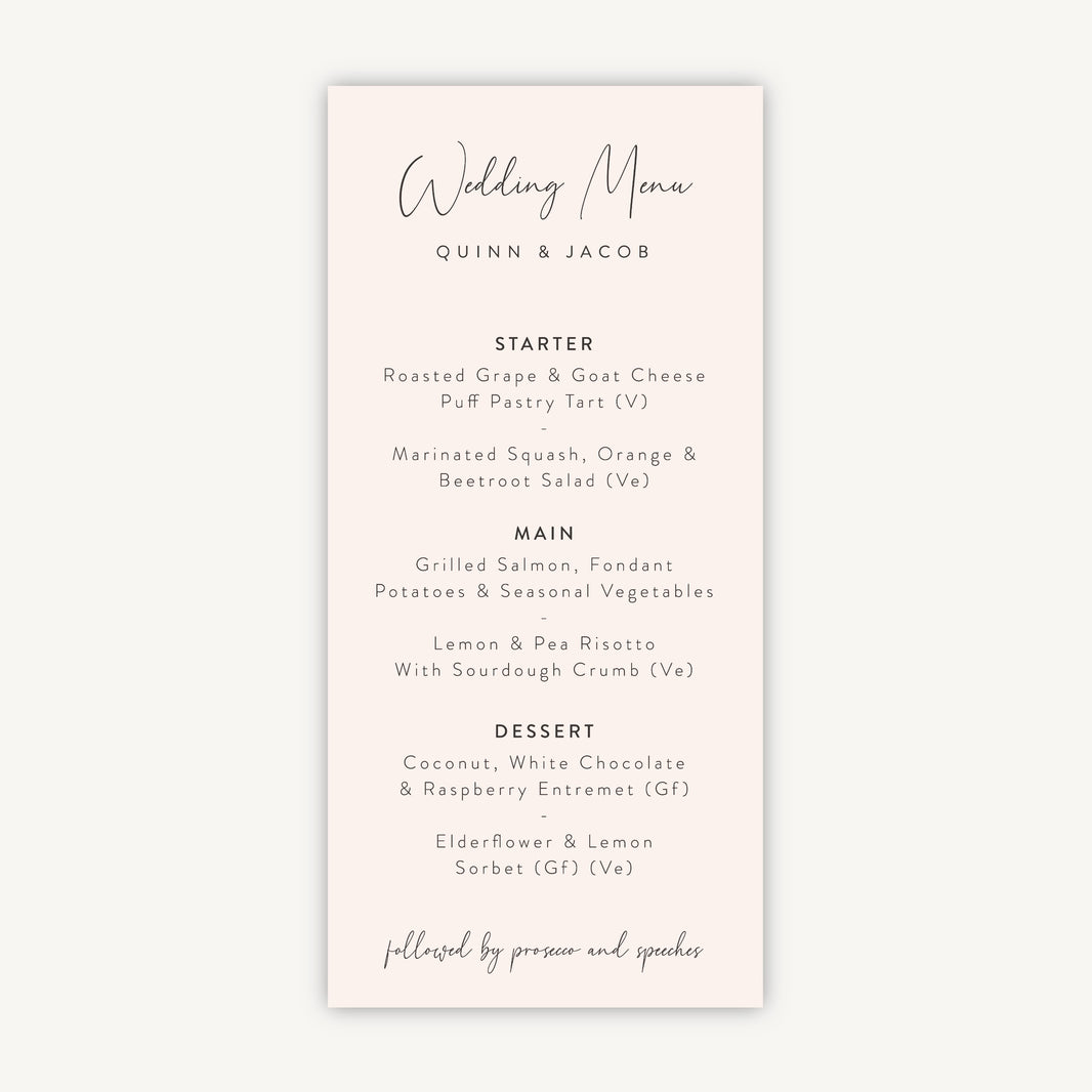 Wedding Menus – Loom Weddings
