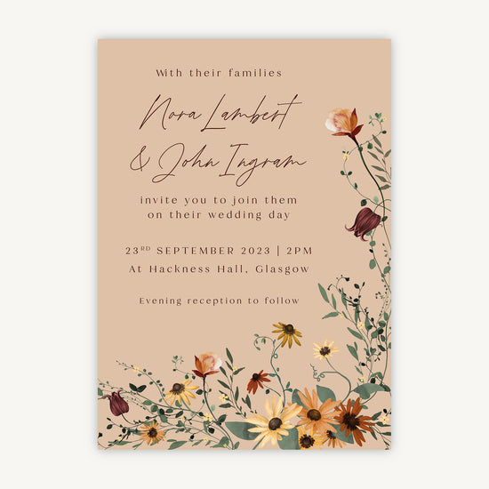 Autumn Wildflowers Wedding Invitation – Loom Weddings